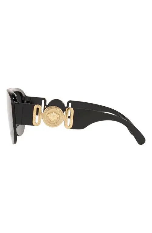 Versace 148mm Shield Sunglasses - Black/dark Grey