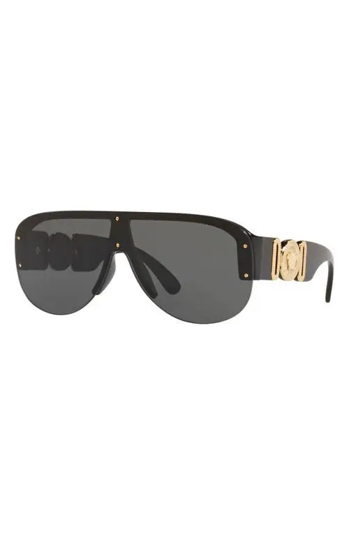 Versace 148mm Shield Sunglasses - Black/dark Grey