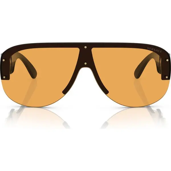 Versace 148mm Shield Sunglasses - Black/orange