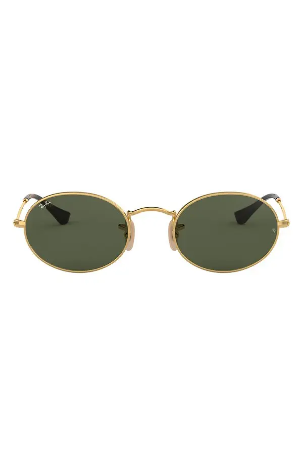 Ray-ban Oval Sunglasses - Gold/ Green