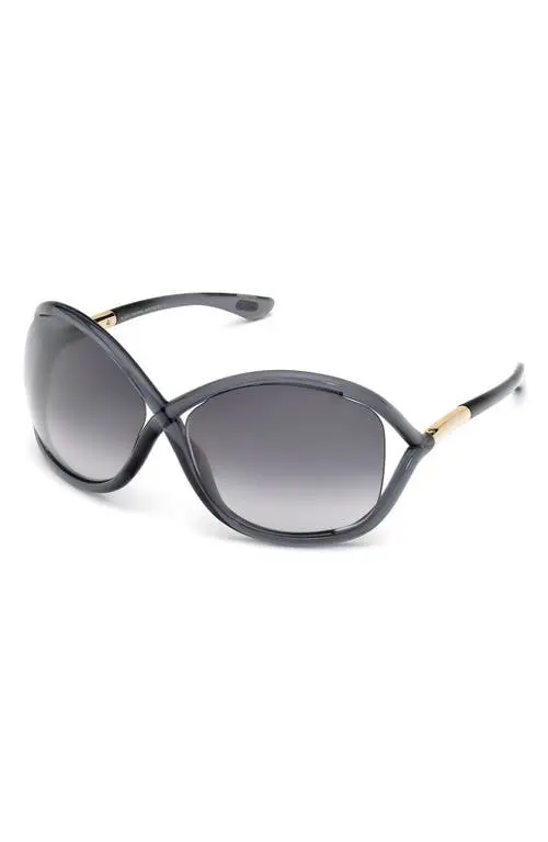 Tom Ford 64mm open side sunglasses Tom Ford Whitney 64mm Open Side Sunglasses Dark Brown One  main image 3