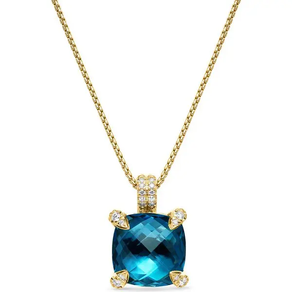 David Yurman Châtelaine Pendant Necklace - Hampton Blue Topaz