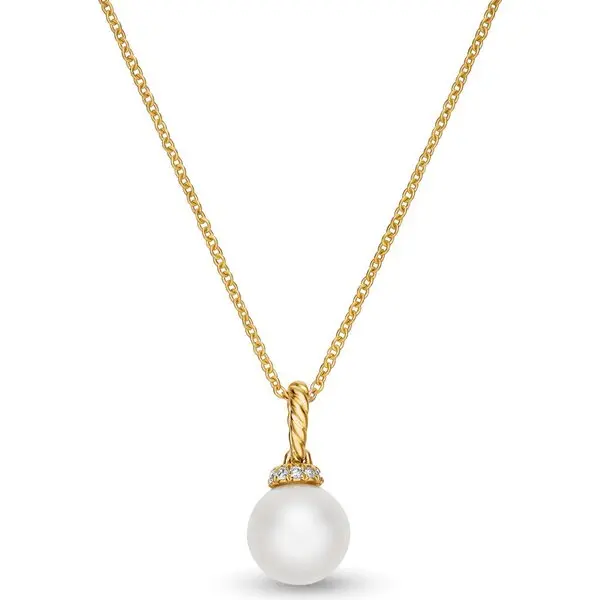 David Yurman Solari And Diamond Pendant Necklace - Pearl