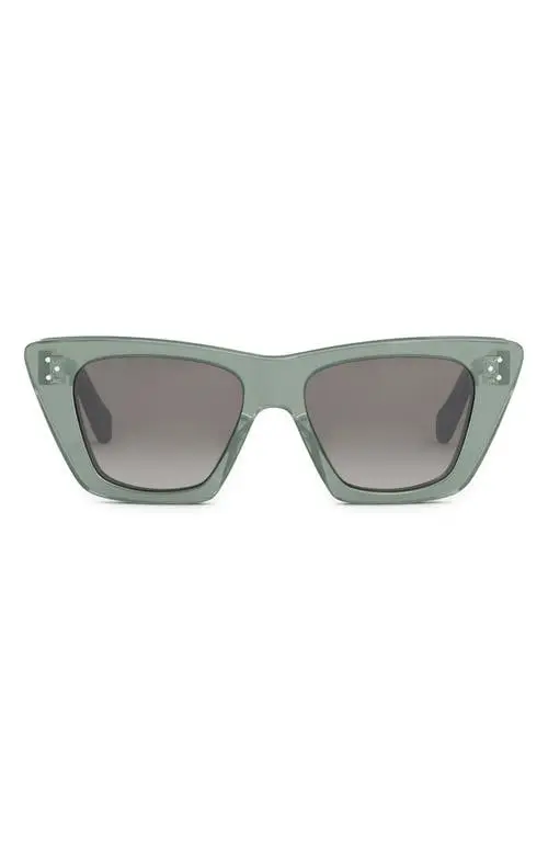 Celine 51mm Cat Eye Sunglasses - Shiny Light Green/smoke