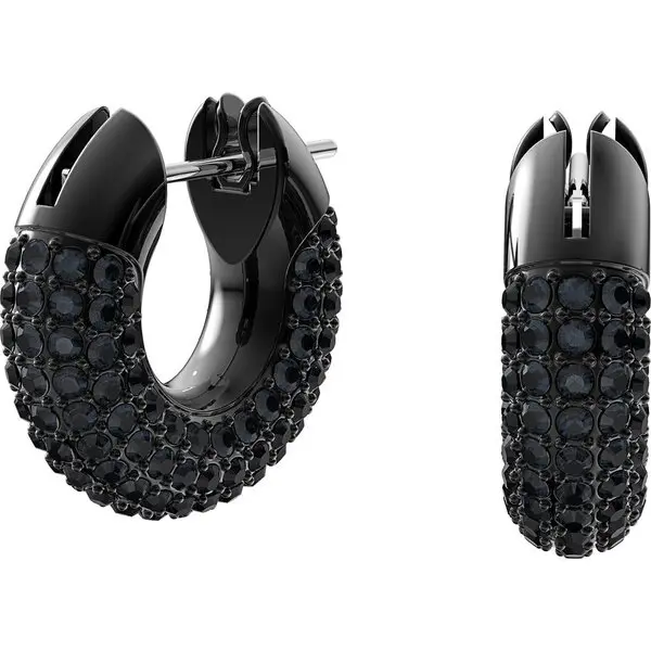 SWAROVSKI Dextera Pavé Hoop Earrings - Black