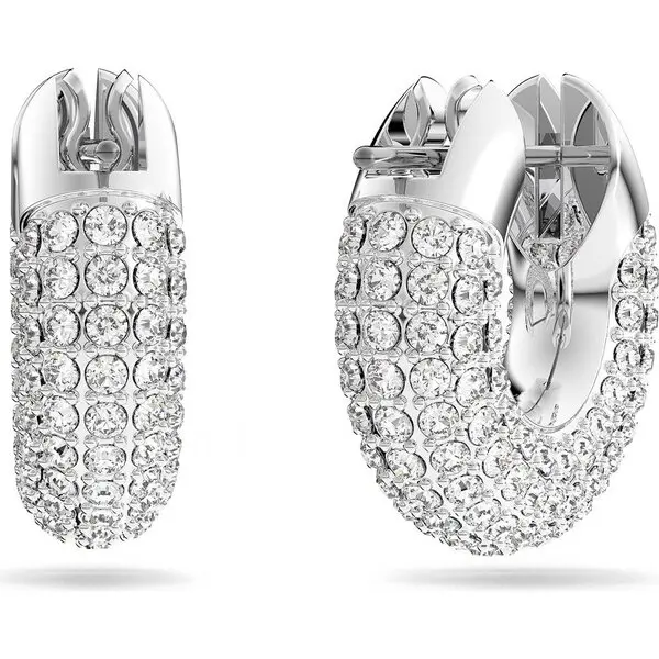 SWAROVSKI Dextera Pavé Hoop Earrings - Silver