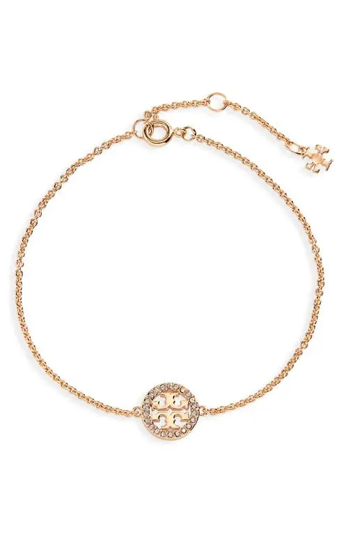 Tory Burch Delicate Icon Pavé Chain Bracelet - Tory Gold/crystal