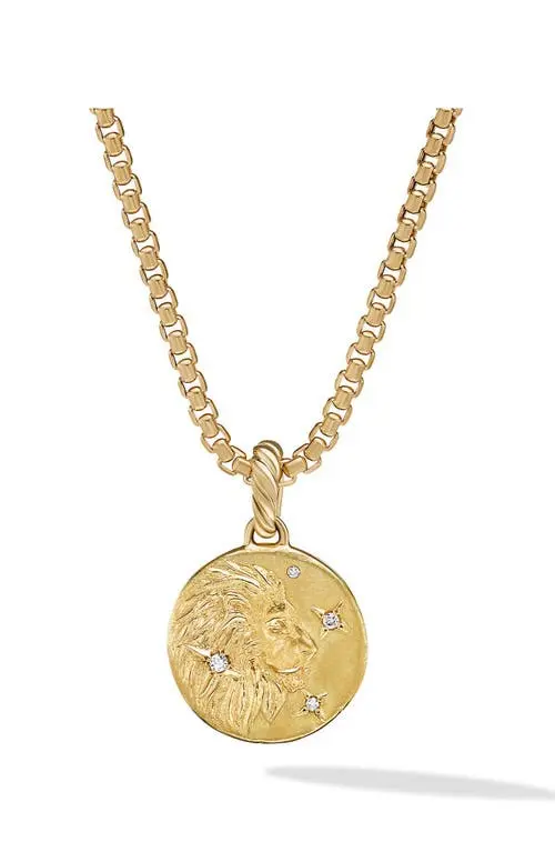 David Yurman 18k Yellow Gold Zodiac Amulet With Diamonds - Yellow Goldeo