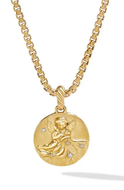 David Yurman 18k Yellow Gold Zodiac Amulet With Diamonds - Yellow Goldquarius