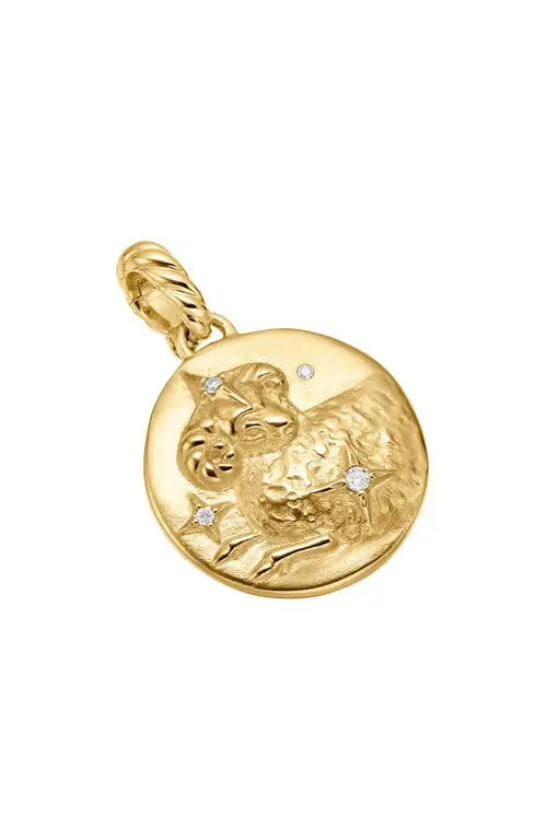 David Yurman 18k Yellow Gold Zodiac Amulet With Diamonds - Yellow Goldries
