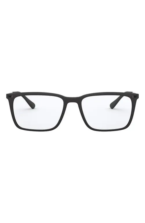 Emporio Armani 55mm Rectangular Eyeglasses - Matte Black