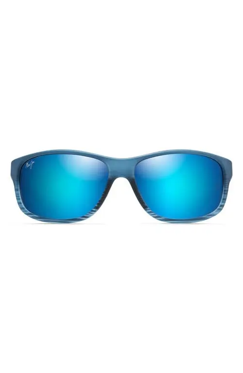Maui Jim Kaiwi Channel Sunglasses - Blue Black Stripe/blue Hawaii