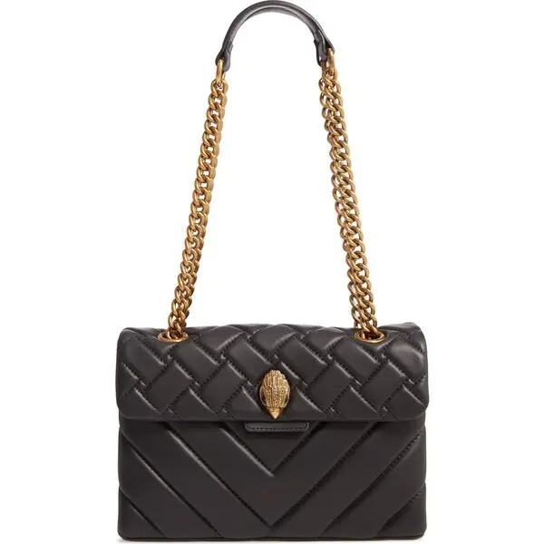 Kurt Geiger Kensington Quilted Leather Shoulder Bag - Black