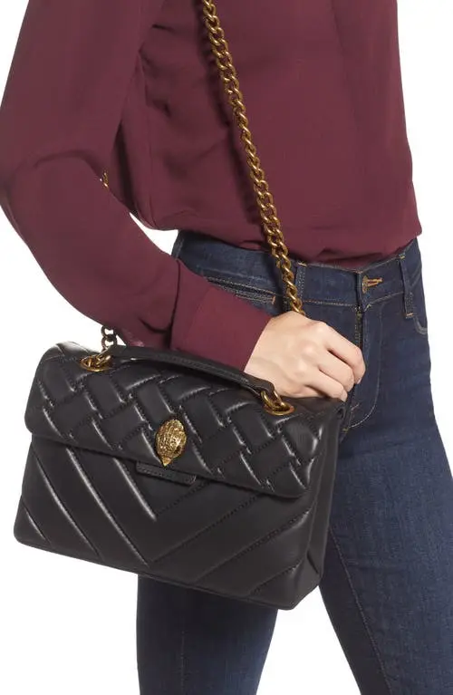 Kurt Geiger Kensington Quilted Leather Shoulder Bag - Black