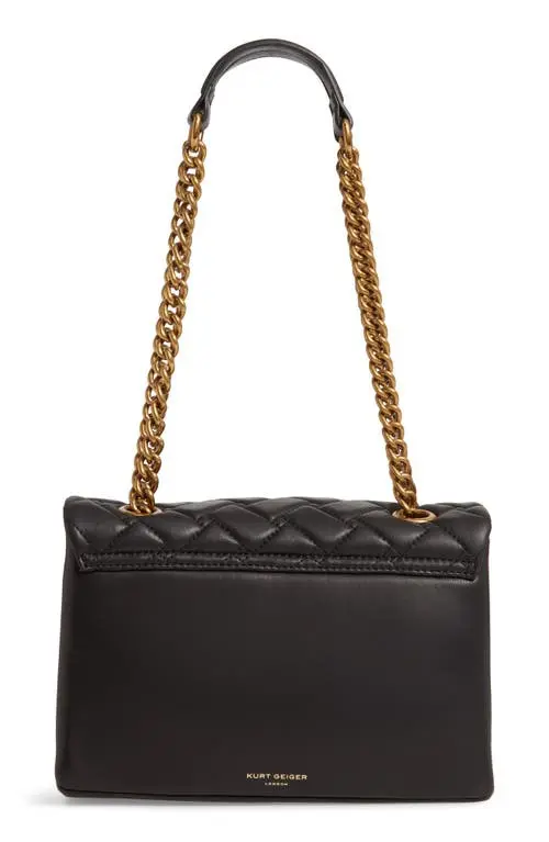 Kurt Geiger Kensington Quilted Leather Shoulder Bag - Black