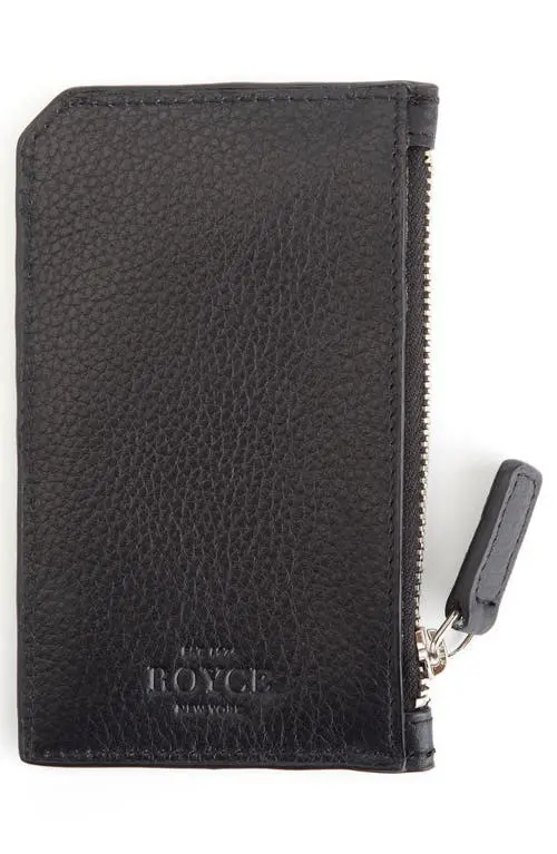 ROYCE NEW YORK Zip Leather Card Case - Black