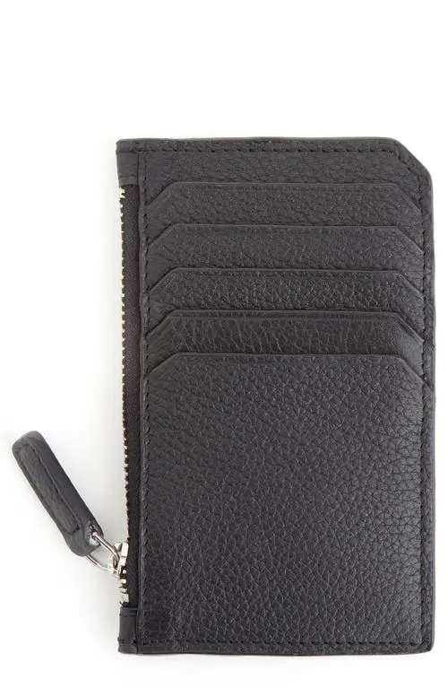 ROYCE NEW YORK Zip Leather Card Case - Black
