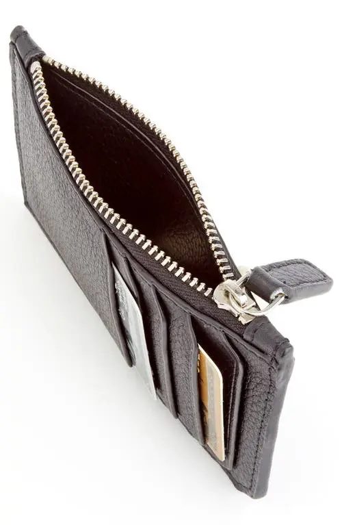 ROYCE NEW YORK Zip Leather Card Case - Black