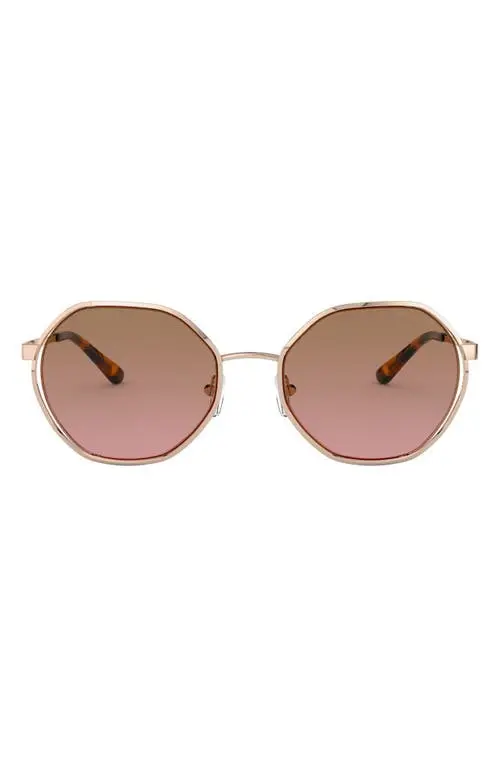 Michael Kors 57mm Gradient Round Sunglasses - Gold Rose