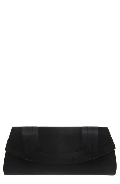 Nina Avis Pleated Classic Clutch - Black Noble Satin