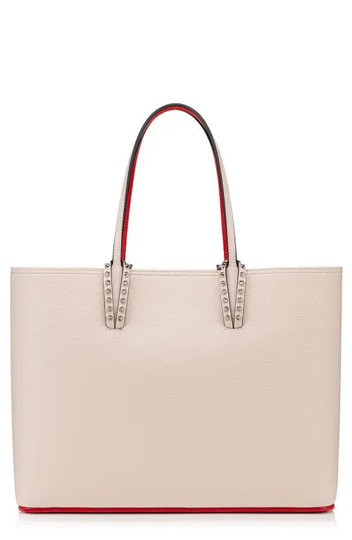 CHRISTIAN LOUBOUTIN Cabata Calfskin Leather Tote - Leche/ Leche