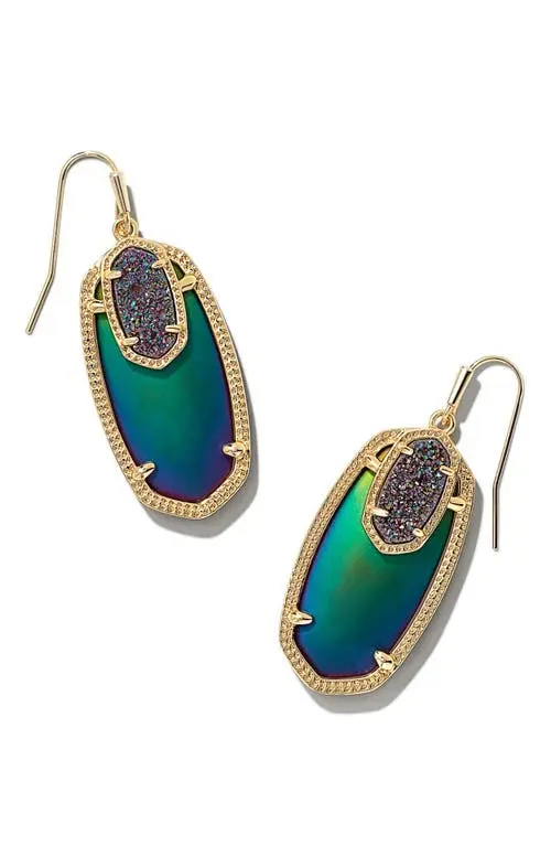 Kendra Scott Emmy Drop Earrings - Matte Galaxy Glass Drusy
