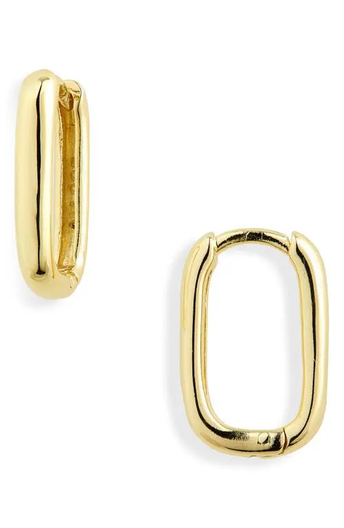 Argento Vivo Oblong Hoop Earrings - Gold
