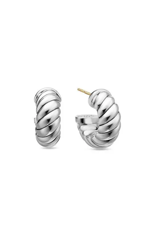 David Yurman Sculpted Cable Shrimp Earrings - Silver