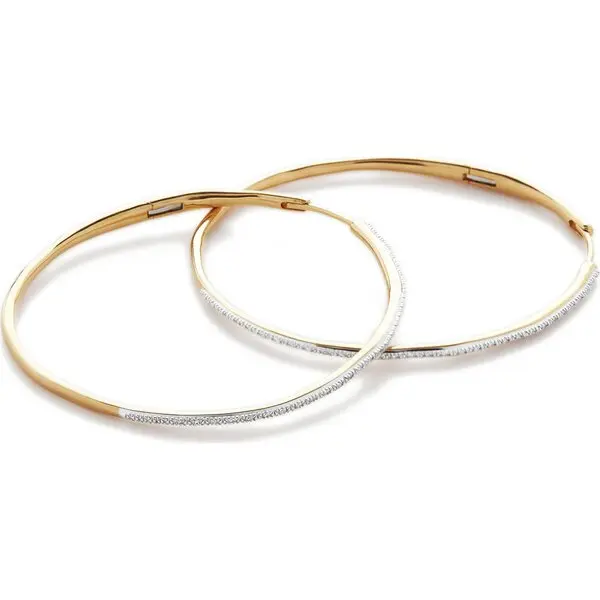 Monica Vinader Riva Cocktail Diamond Hoop Earrings - Yellow Gold