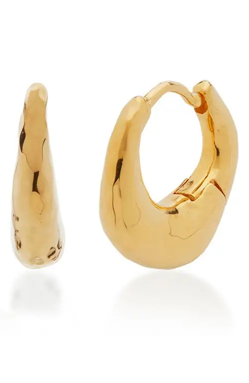Monica Vinader Deia Huggie Hoop Earrings - Yellow Gold