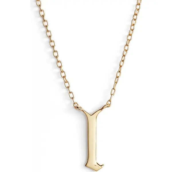 Argento Vivo Gothic Initial Pendant Necklace - Gold-l