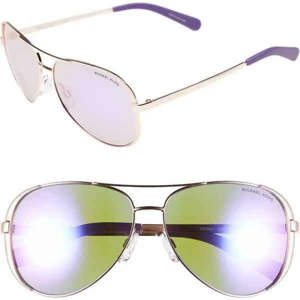 Michael Kors 59mm Aviator Sunglasses - Purple