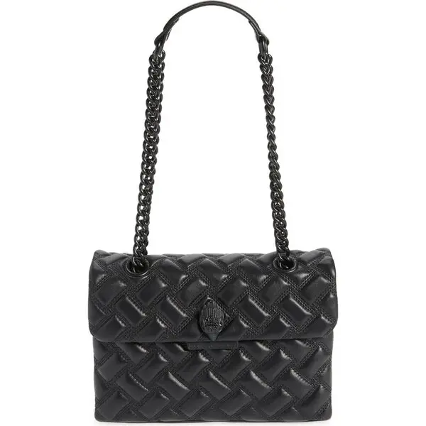Kurt Geiger Kensington Drench Leather Shoulder Bag - Black