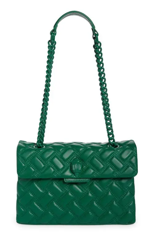 Kurt Geiger Kensington Drench Leather Shoulder Bag - Medium Green