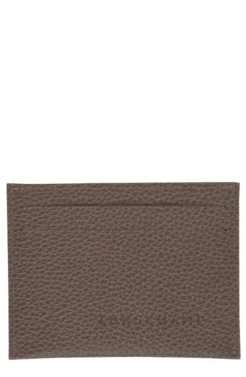 Longchamp Le Foulonné Leather Card Case - Taupe