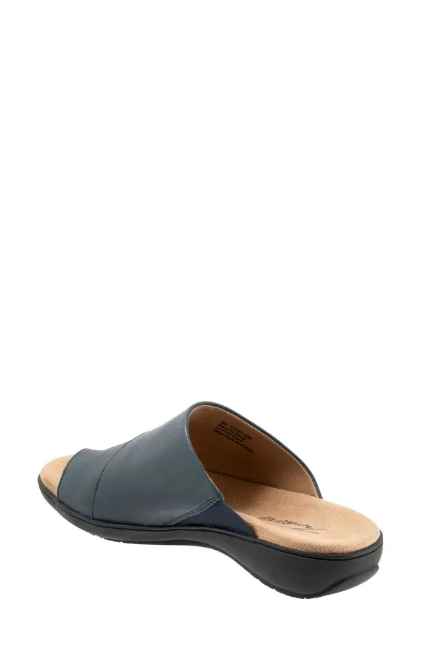 Trotters Regina Leather Slide Sandal - Navy