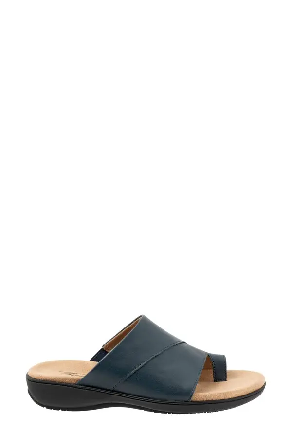 Trotters Regina Leather Slide Sandal - Navy