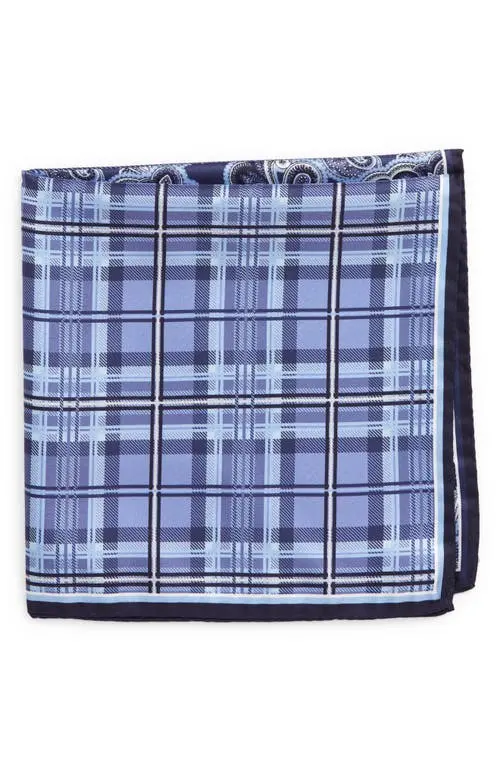 Nordstrom Shop 'three Panel' Silk Pocket Square - Navy