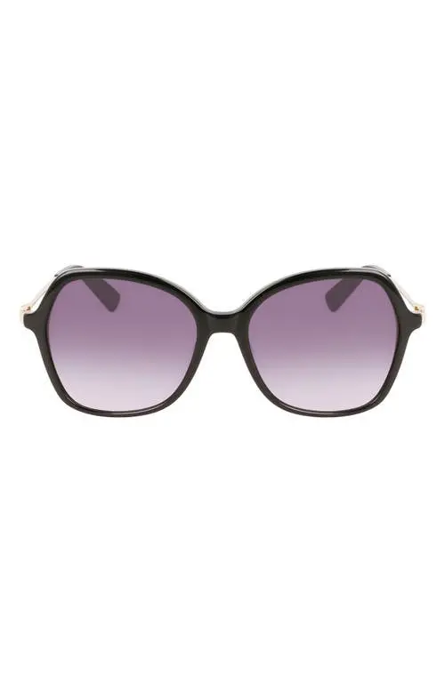 Longchamp 57mm Rectangle Sunglasses - Black