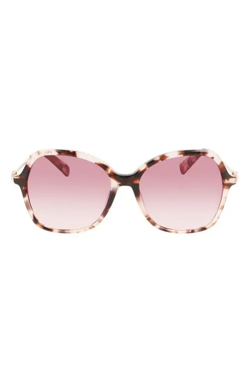 Longchamp 57mm Rectangle Sunglasses - Rose Havana