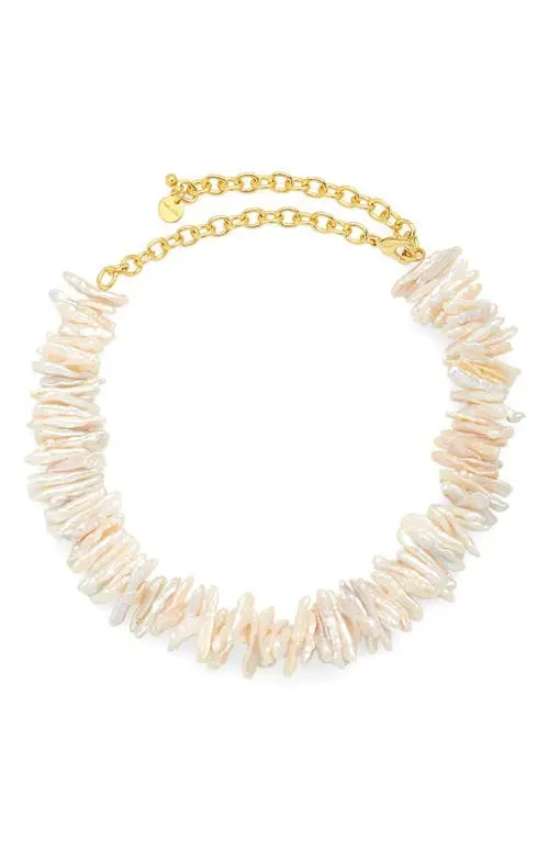 Cult Gaia Aliza Freshwater Choker Necklace - Pearl