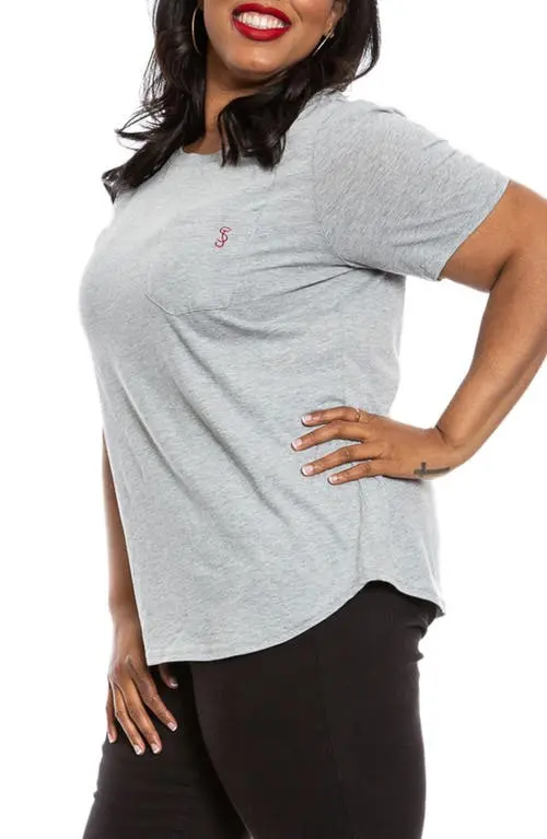 SLINK JEANS Crewneck Pocket T-shirt - Heather Grey