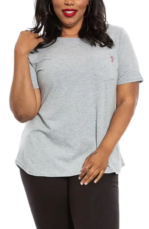 SLINK JEANS Crewneck Pocket T-shirt - Heather Grey