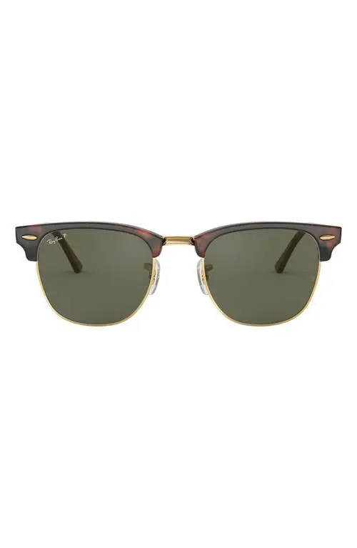 Ray-ban Clubmaster 55mm Polarized Sunglasses - Red Havana