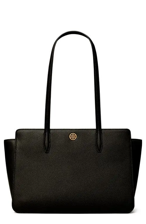 Tory Burch Robinson Small Leather Tote - Black