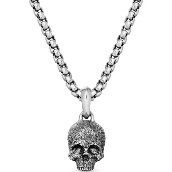 David Yurman Waves Skull Amulet - Silver