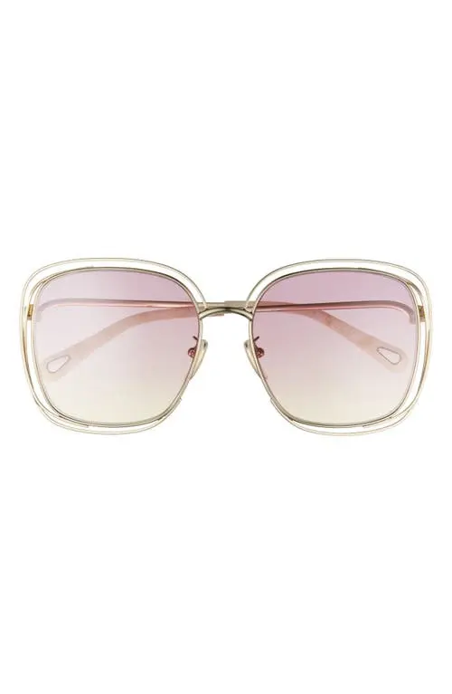 Chloé 58mm Square Sunglasses - Gold 3