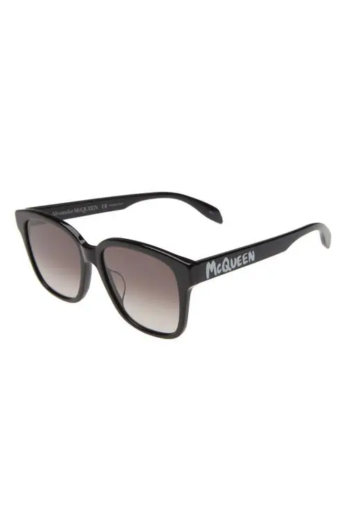 Alexander McQueen 56mm Square Sunglasses - Black