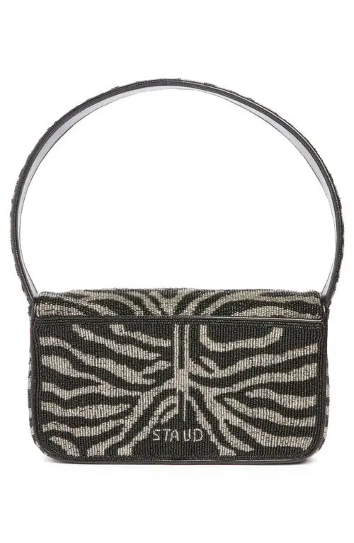 Staud Tommy Beaded Shoulder Bag - Blackwhit