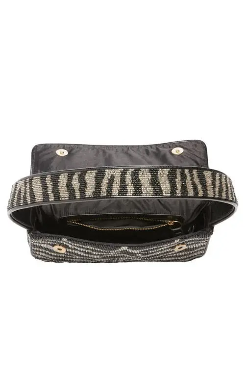 Staud Tommy Beaded Shoulder Bag - Blackwhit